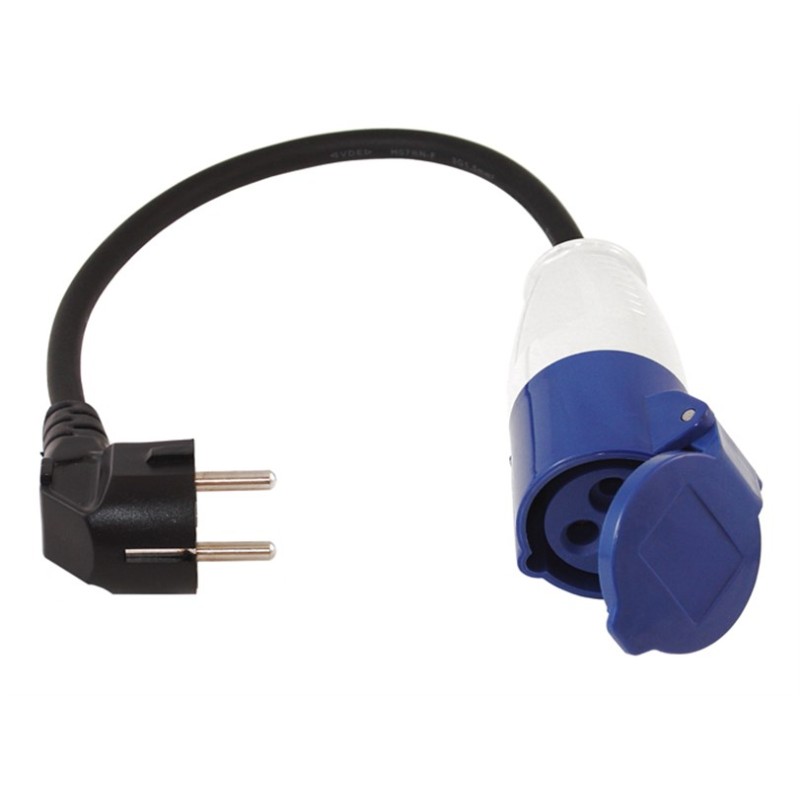 Adaptador Vehículo Cable 35 cm 220V CEE Hembra a Schuko Macho CEE17 ...